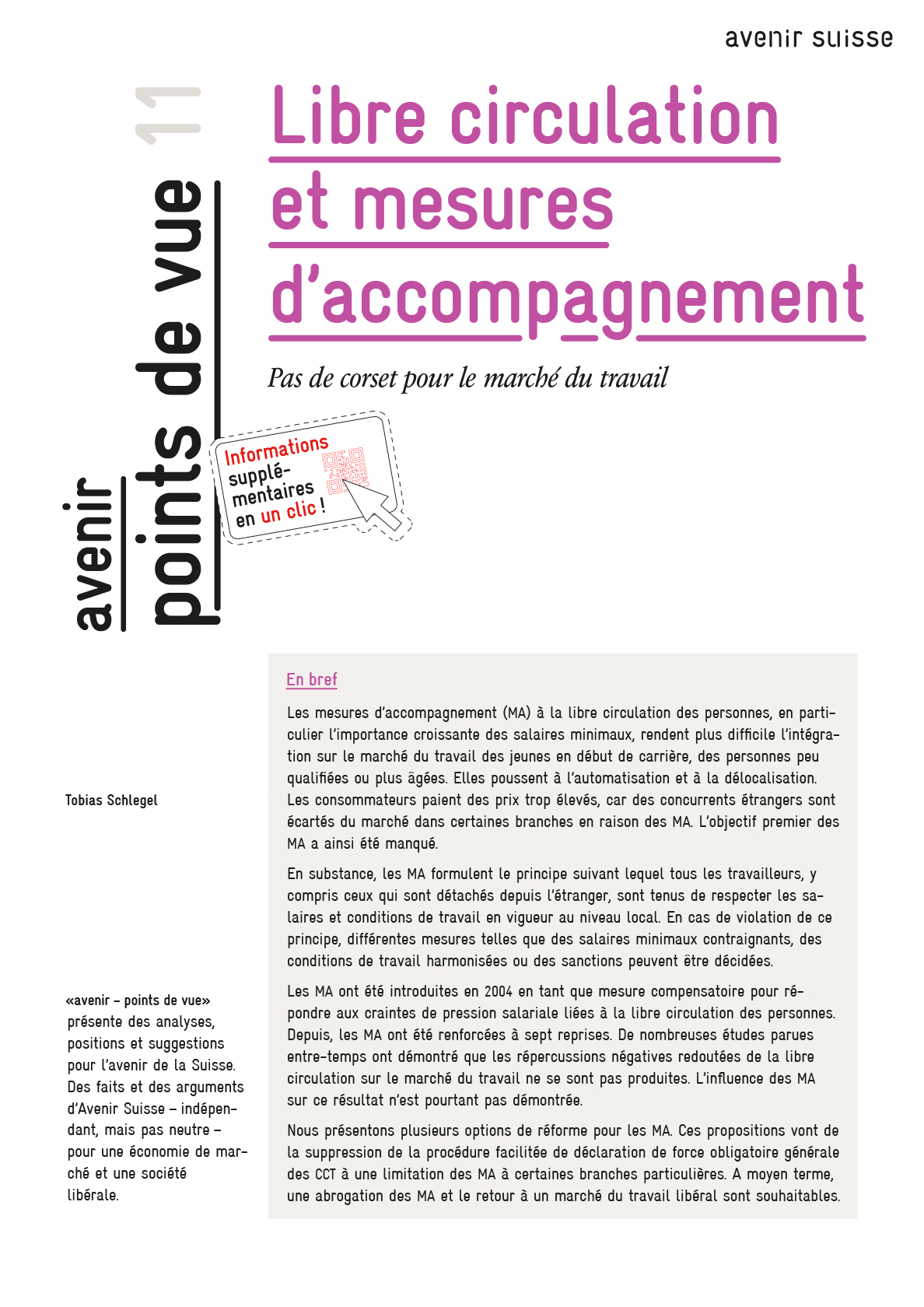Libre circulation et mesures d'accompagnement - Avenir Suisse