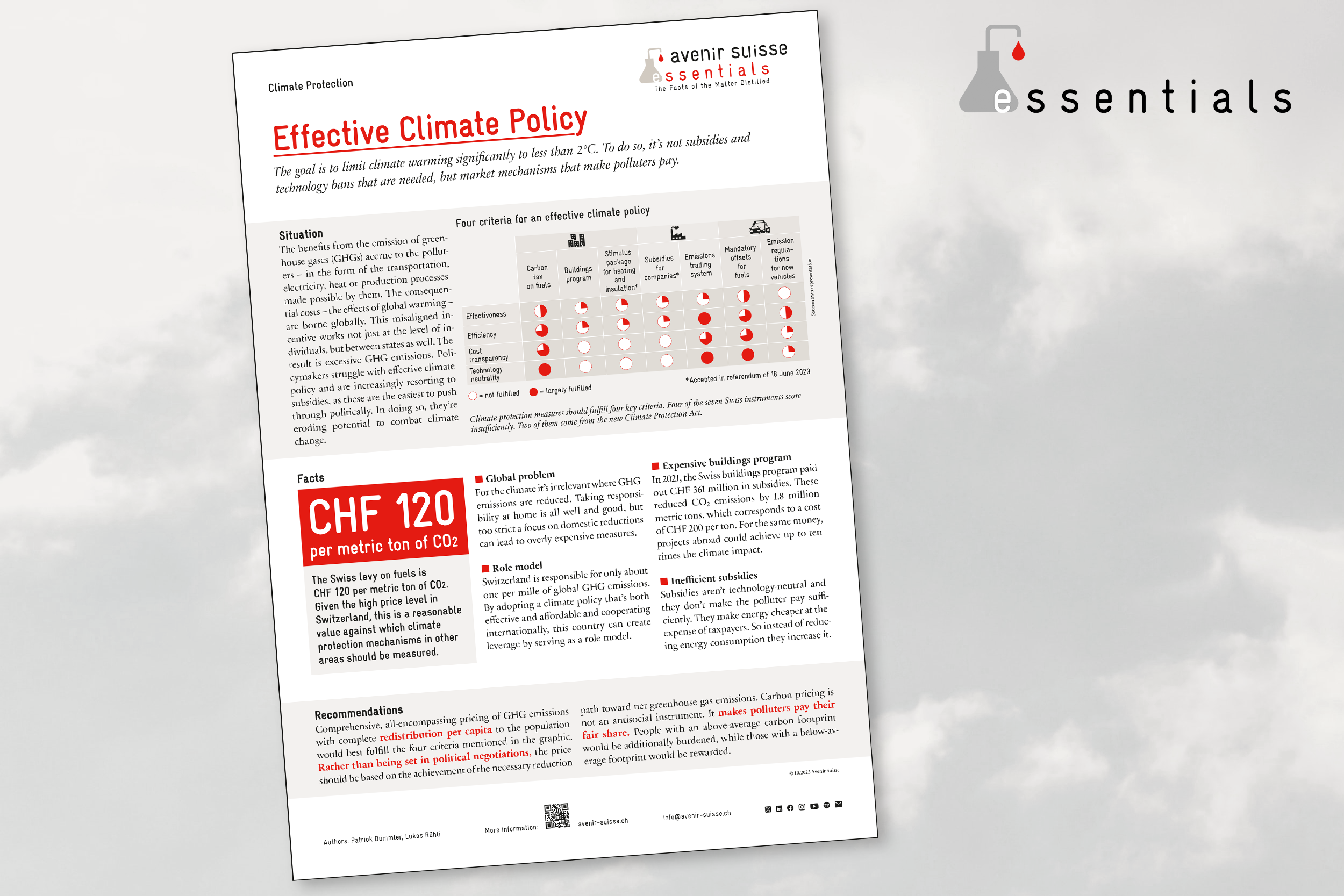 Effective Climate Policy - Avenir Suisse