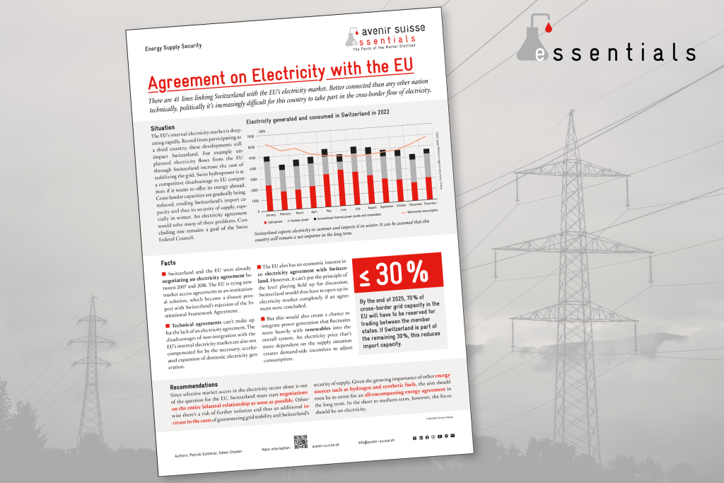 Agreement on Electricity with the EU - Avenir Suisse